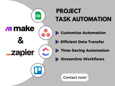 Make.com zapier setups for project task automation workflow | Upwork