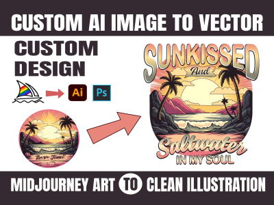 Midjourney art to vector illustration, ai tshirt art to vector | Upwork