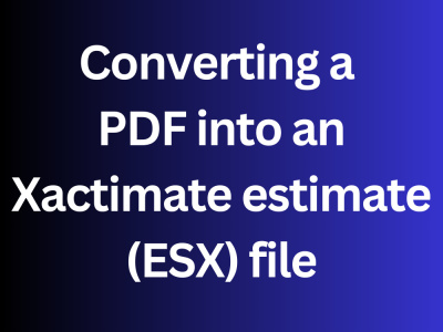 Your PDF file into a xactimate esx file | Upwork