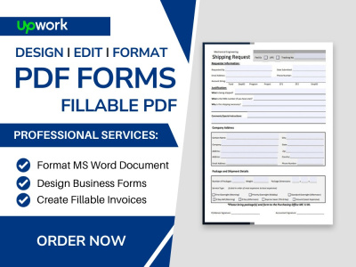 Fillable PDF form design, custom PDF form design, fillable invoice ...