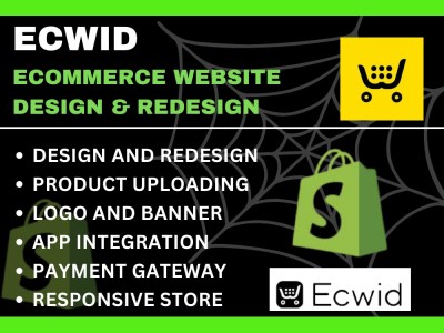 Responsive ecwid website design, redesign, product list, with SEO ...