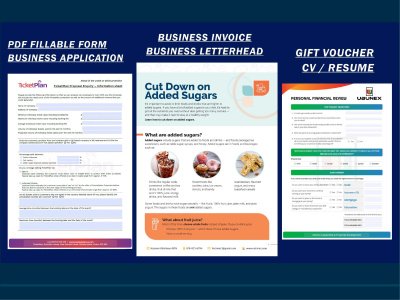 A business document design and fillable pdf | Upwork