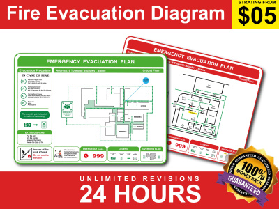 Design fire emergency evacuation exit plan, map, diagram | Upwork