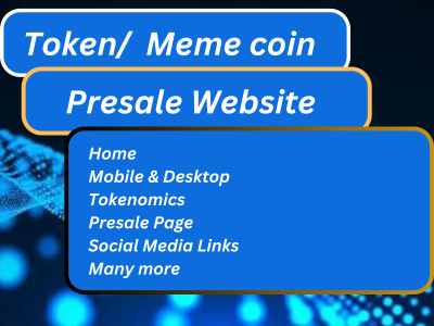 Crypto token or meme coin presale website || presale smart contract | Upwork