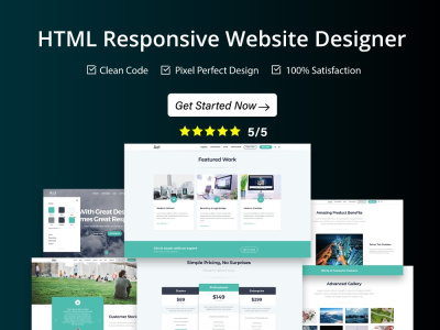 HTML Responsive Website using bootstrap from PSD, XD, SKETCH, ect | Upwork