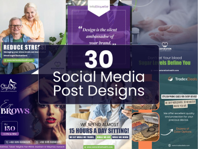 30 unique social media posts designs (Facebook posts, Instagram posts ...