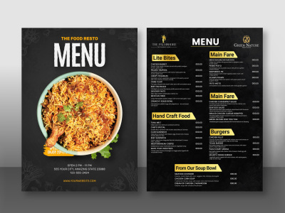 Eye-catching Menu Card Design for Restaurants | Upwork