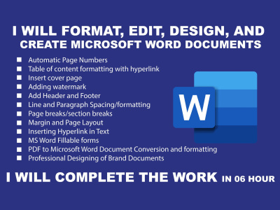 Format, edit, design, and create microsoft word document | Upwork