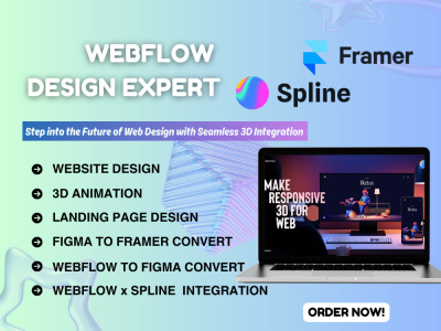 Interactive Webflow Website | 3D Spline Design | Framer Website Design | Upwork