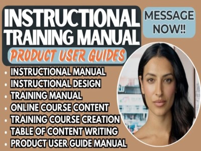 Instructional design, training manual, training course, workbook and ppt | Upwork