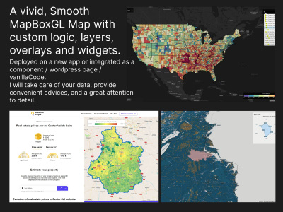 A vivid MapBoxGL interactive map with various logic and context infos | Upwork