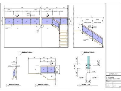 Stuning glass railing design shopdrawing for your project | Upwork