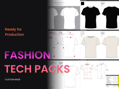 A professional tech pack with technical sheets ready for production ...