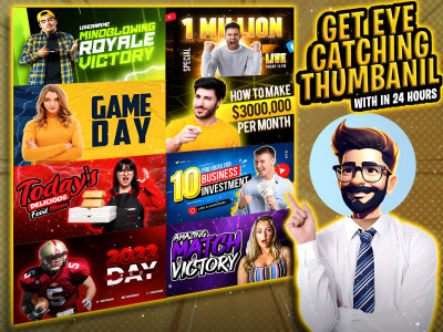 Attractive and eye catching gaming Thumbnail for your channel | Upwork