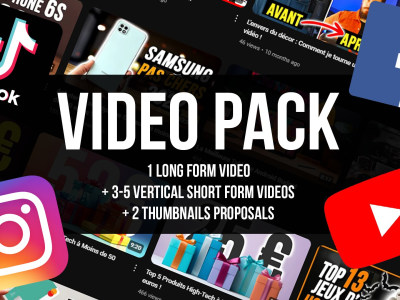 A full video pack: Long video + short vertical clips + thumbnails | Upwork