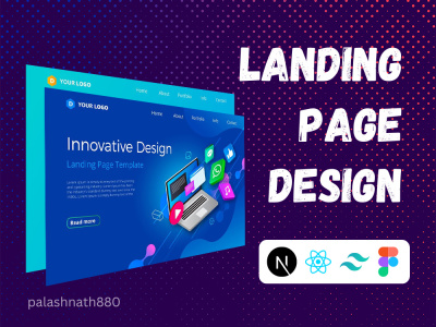 Custom landing page design using React.js/Next.js Bootstrap Tailwind ...