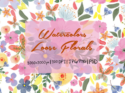 Custom digital hand-drawn watercolor pattern for textile or any surface ...