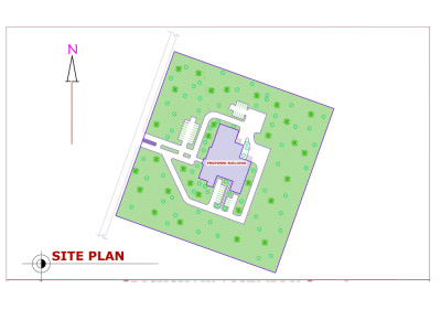 Site Plan drawing and landscape design fully detailed and dimensioned ...