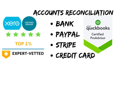 Quick reconciliation for Bank accounts, Credit Cards, Paypal, Stripe ...