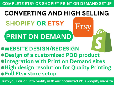 A POD Website, Optimized Print on demand Shopify Website. | Upwork