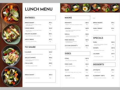 Receive a Custom Visually Appealing Menu | Upwork