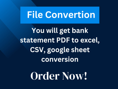 Bank statement PDF to excel, CSV, google sheet conversion | Upwork