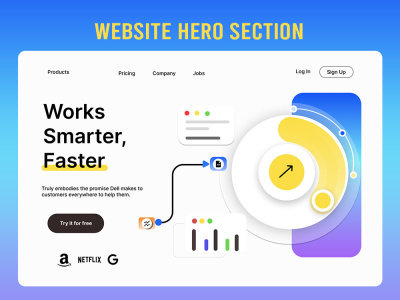Website hero section in figma ,landing page, website landing page | Upwork