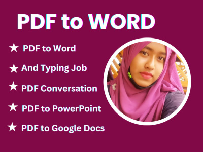 PDF to Word | Word to PDF | Data Entry | Manual Typing | Upwork