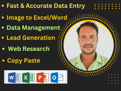 Data entry, web research, data collection, Online Research. Copy Paste | Upwork