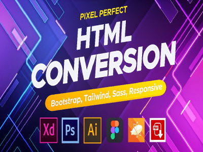 A FIGMA. ADOBE XD to HTML CSS BOOTSTRAP compatible for all screens | Upwork