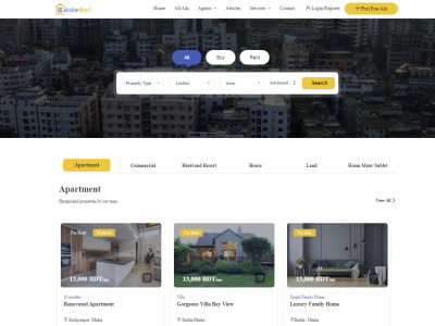Complete Real Estate Website with User & Admin Panel | Upwork