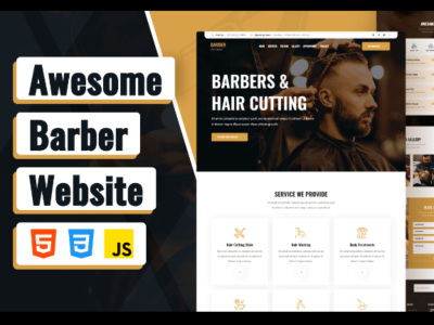 A Static Barbers & Hair Cutting website template | Upwork