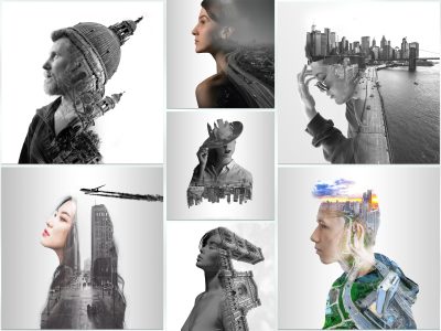 An Artistic Architecture, City Building Double Exposure Effect in ...