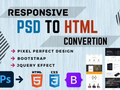 Landing page design convert psd to html | Upwork