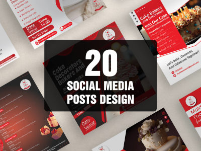 20 unique social media posts designs (Facebook posts, Instagram posts ...