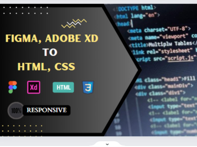 Figma to html/css, psd to html/css, xd to html/css, pdf to html/css ...
