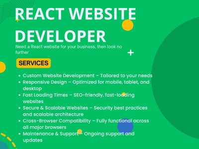 Functional custom react website for your business | Upwork