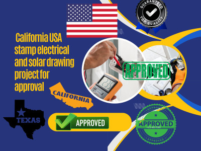 California USA stamp electrical and solar drawing project for approval ...