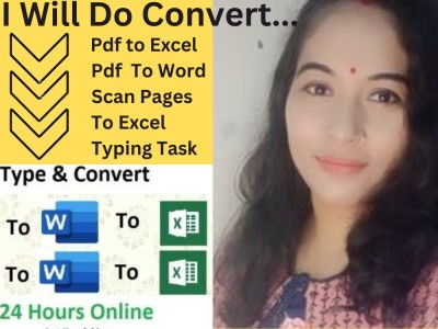 Convert pdf to word, pdf to excel, copy paste work contact me🎯 | Upwork
