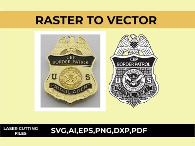 Manual vector tracing of your shield or badges for CNC Engrave | Upwork