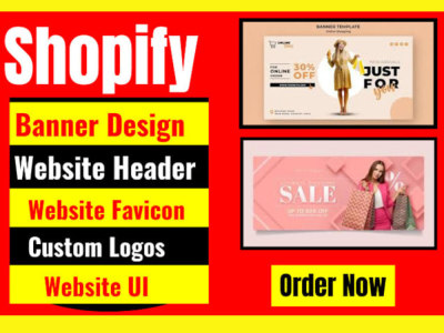 Stunning Shopify banners web headers custom logo website UI hero image ...