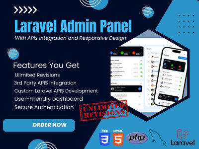 Custom admin dashboard Laravel admin panel features setup with UI/UX design | Upwork