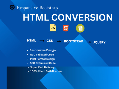 PSD, Figma, Adobe XD to fully responsive HTML5, CSS3, BOOTSTRAP, JS website | Upwork