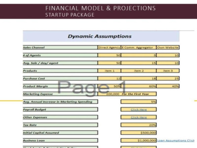 Easy to follow and dynamic financial model for startups | Upwork