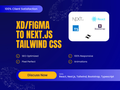 Figma to Tailwind CSS, Figma to Next.js, XD to Tailwind CSS, XD to Next.js | Upwork