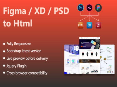 Figma to html , css , javascript , bootstrap and jquery | Upwork