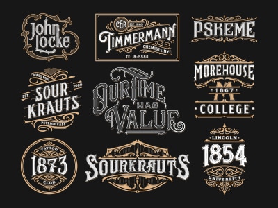 Custom vintage victorian style hand lettering logo design | Upwork