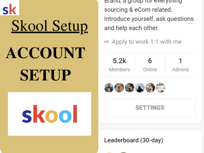 Skool Account Setup, Skool online course, Skool Membership set up ...