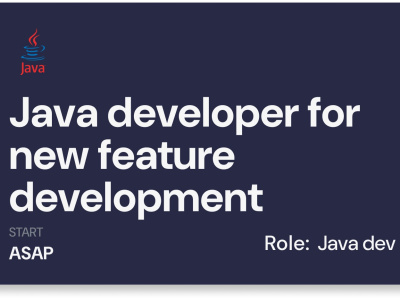 A Java developer for new feature development | Upwork