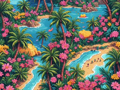 Digital product, floral-patterned, 32 Bit Art, pixel art, Pop Art, | Upwork